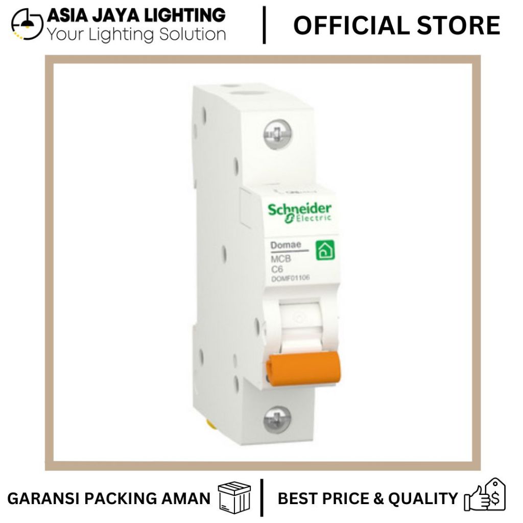 Jual MCB / MINI CIRCUIT BREAKER / MCB LISTRIK / PEMUTUS ARUS OTOMATIS / MCB SCHNEIDER DOMAE 1P ...