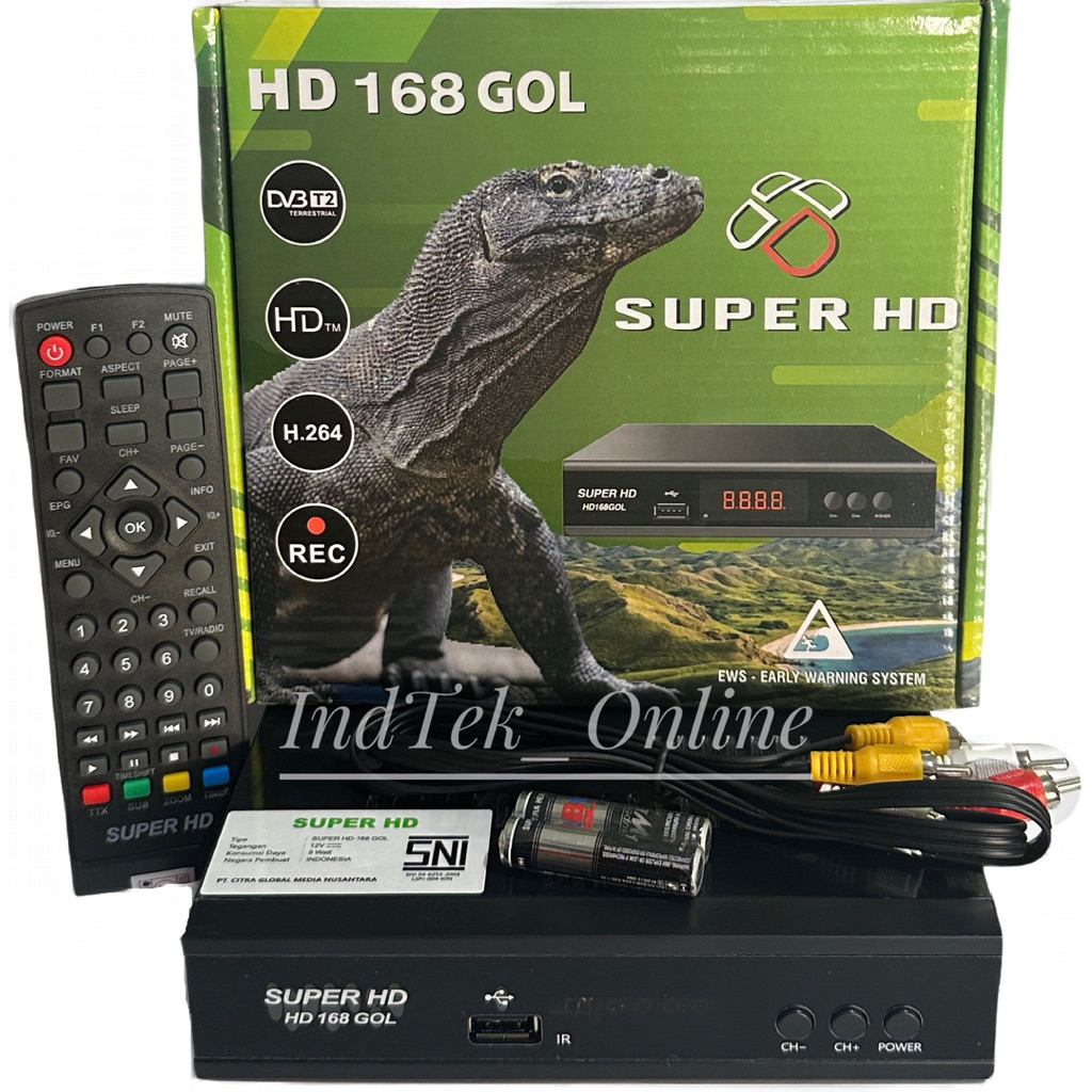 Jual Receiver TV Set Top Box Super HD 168 STB GOL Komodo DVB T2 Digital DVBT2 Antena UHF ...