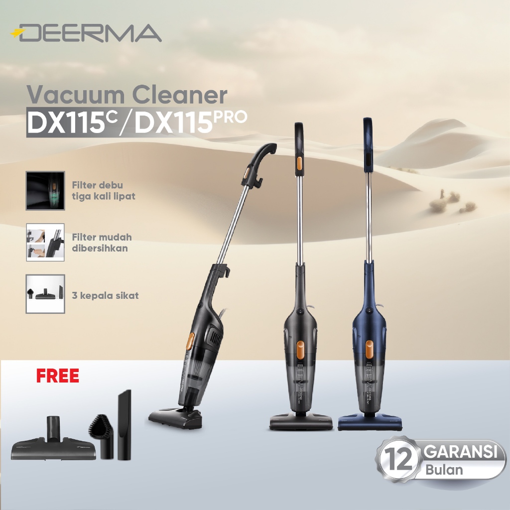 Jual Deerma DX115 PRO/DX115C 15kPa Portable Handheld 2in1 Silent Vacuum ...