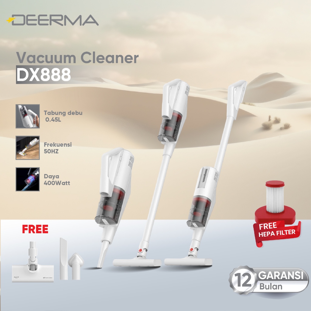 Jual Deerma DX888 12kPa Handheld Vacuum Cleaner Home Cleaning Penyedot ...
