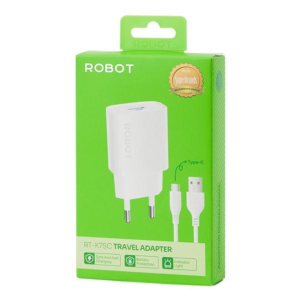 Jual ROBOT SMART PHONE CHARGER 1.2A RT-K7S MICRO USB RT-K7SC TYPE-C ...