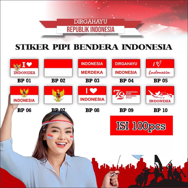 Jual Sticker Pipi HUT RI isi 25 per lembar | Shopee Indonesia