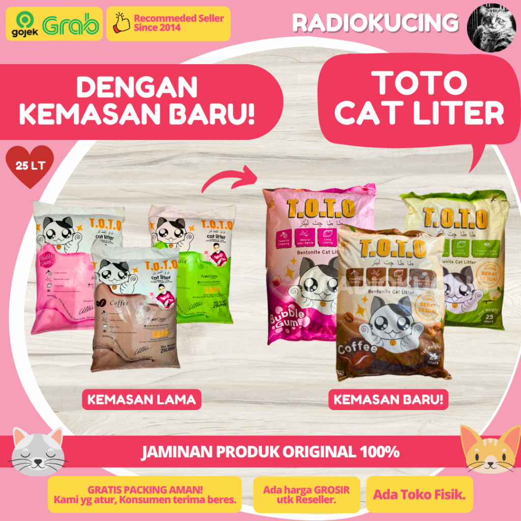 Jual Pasir Kucing Merk Toto 25 lt Gumpal Wangi Baim Wong [ JUWIES RADIO ...