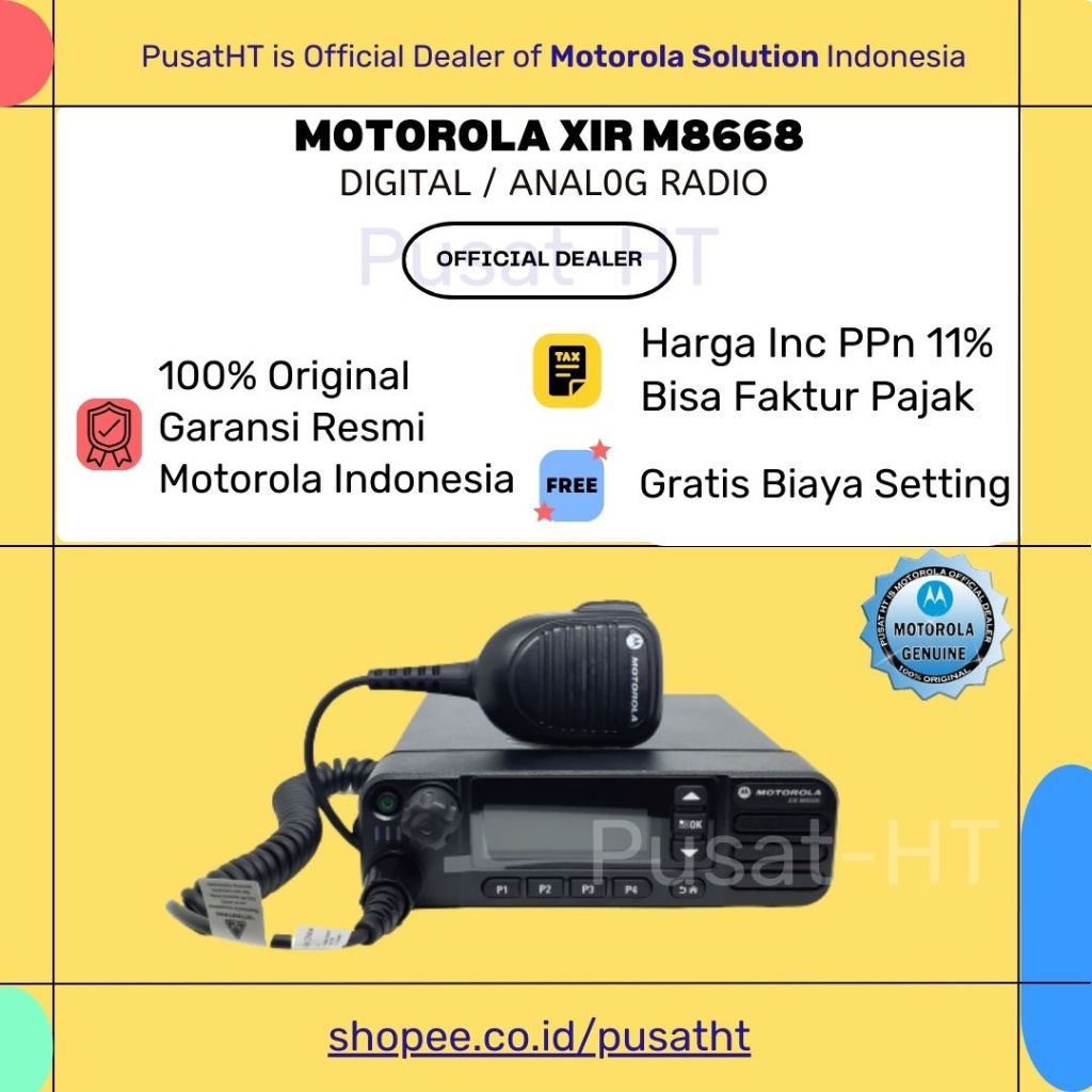 Jual Radio Rig Motorola Digital Analog XiR M8668i M 8668i VHF 45 Watt Garansi Resmi Motorola ...