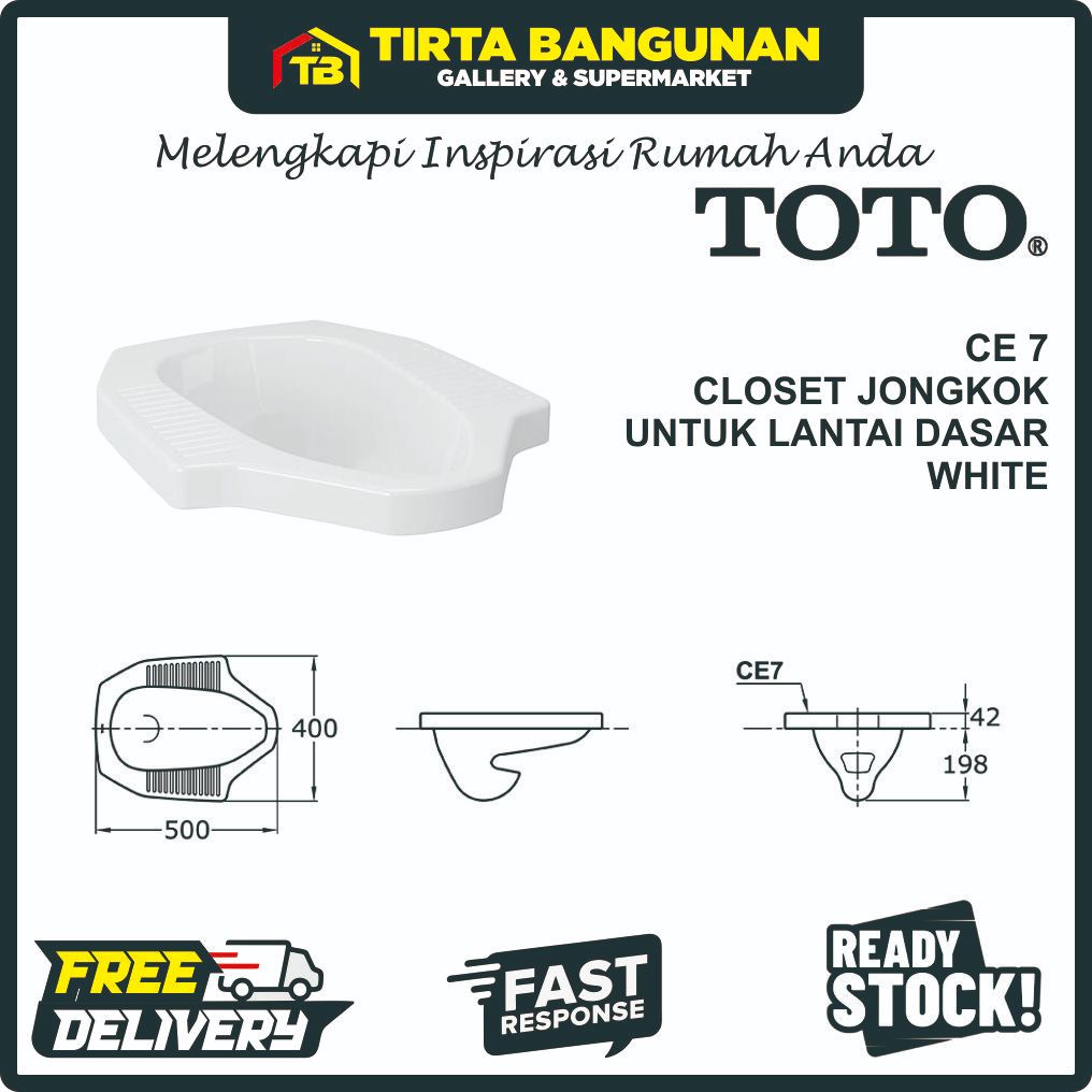 Jual [PASTI READY] TOTO CLOSET JONGKOK CE 7 / KLOSET JONGKOK / TOILET ...