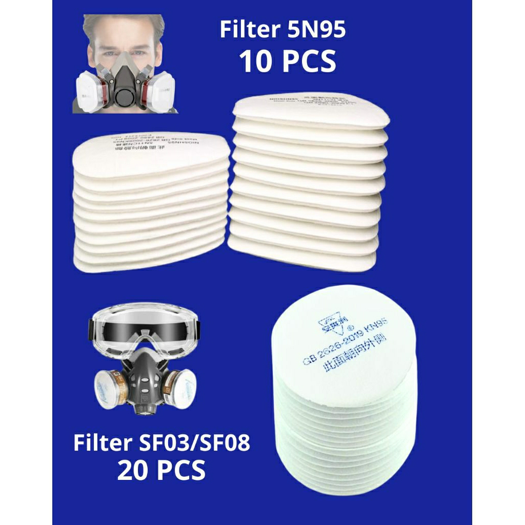 Jual 10 PCS Filter Masker Respirator 5n11 NIOSH N95 Mask For 6200 6800 ...