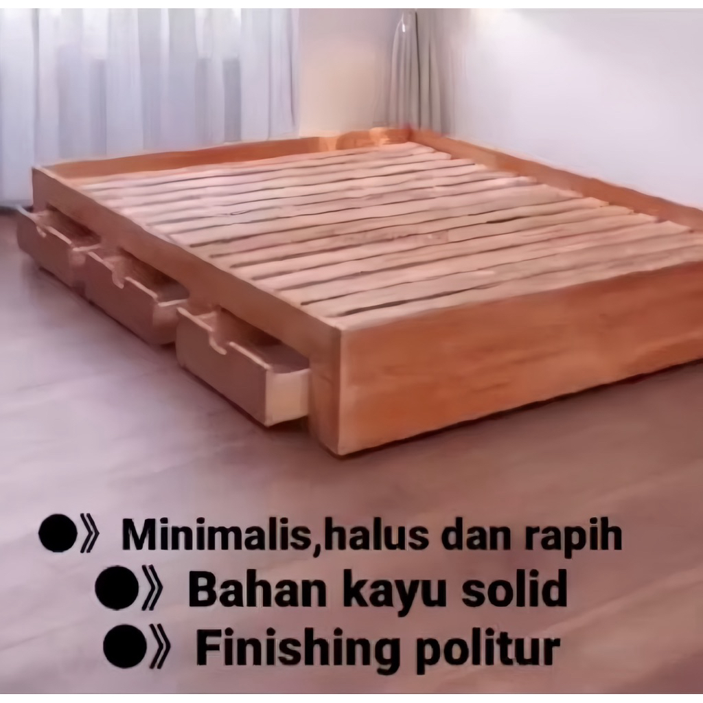 Jual Divan Kayu Laci Dipan Kayu Laci Minimalis | Shopee Indonesia