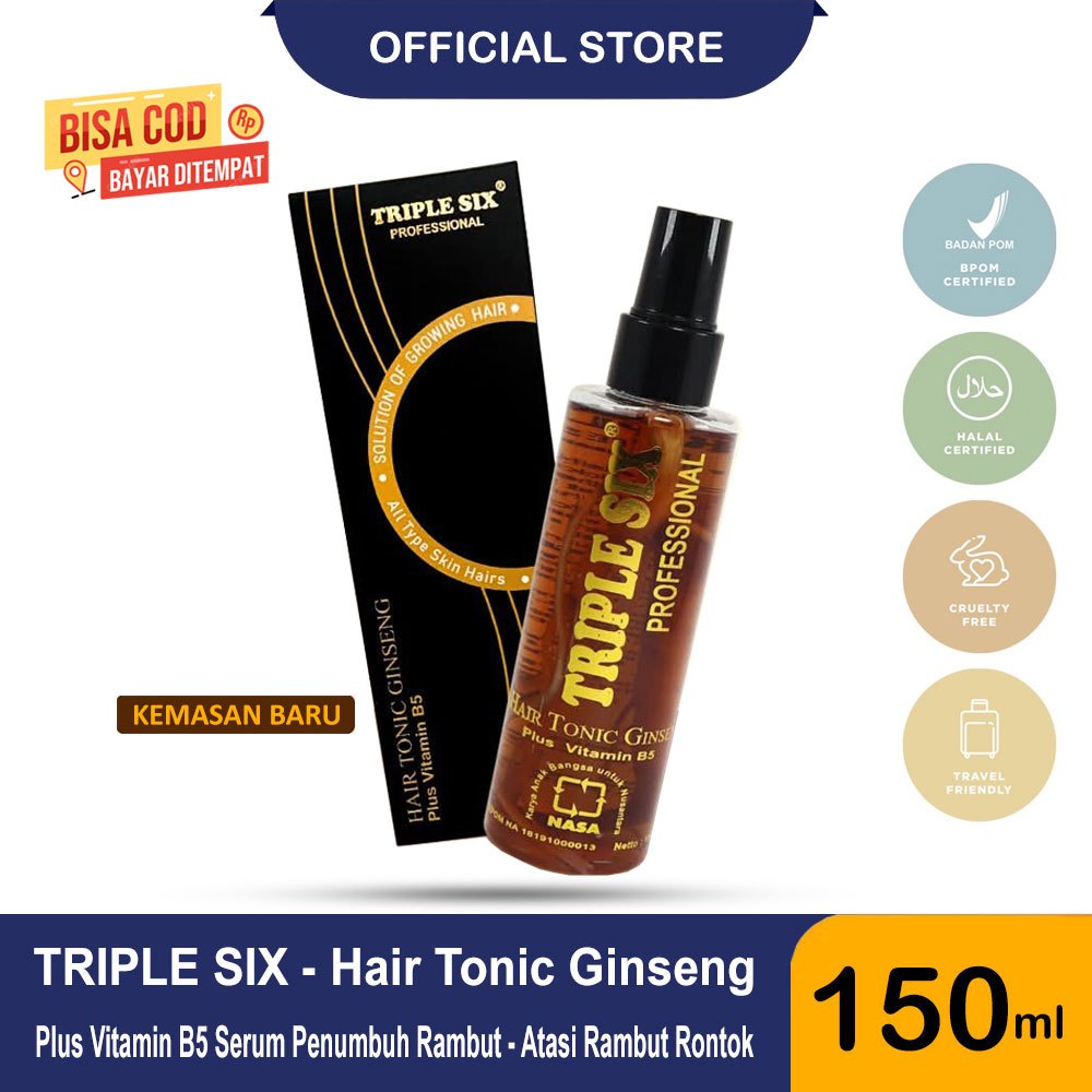 Jual TRIPLE SIX HAIR TONIC GINSENG Nasa - Mengatasi Rambut Rontok,Serum ...