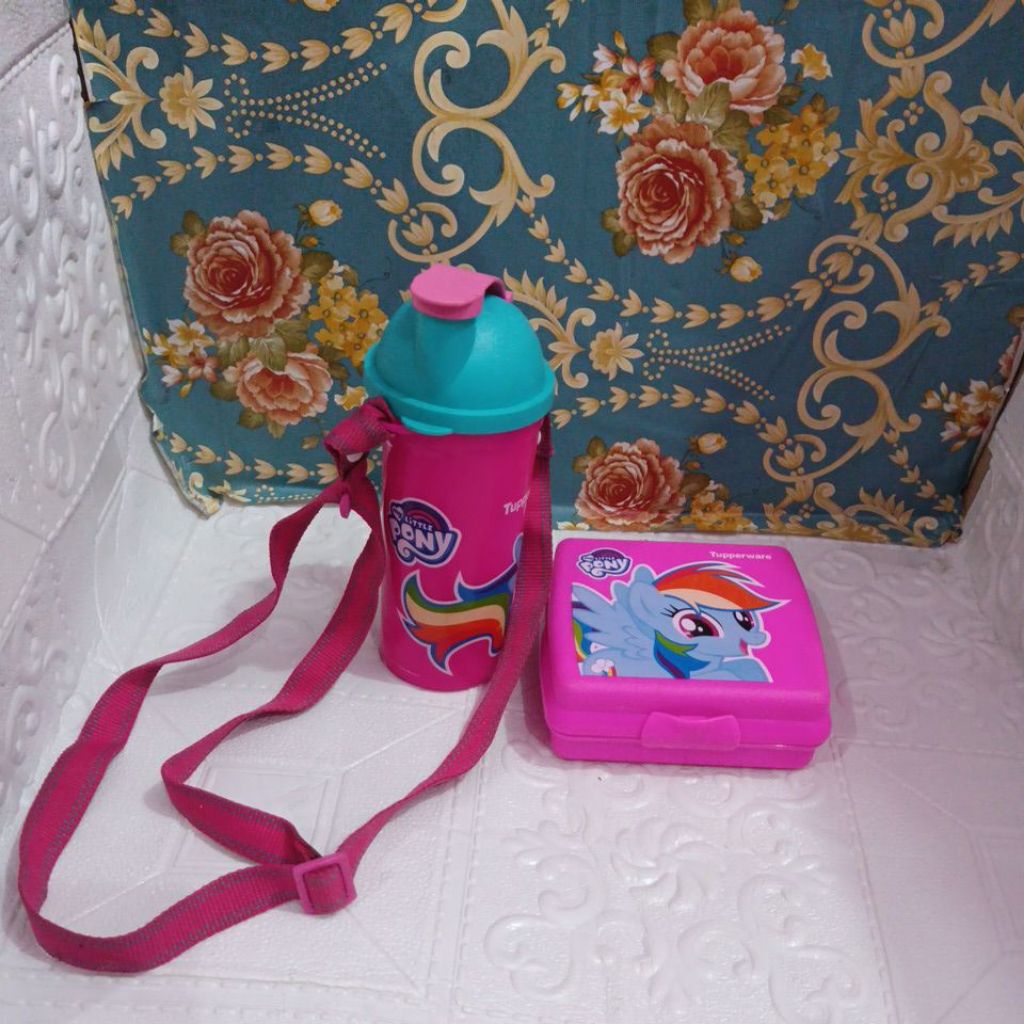 Jual PAKET BOTOL+ KOTAK ROTI PONY PINK TUPPERWARE PL | Shopee Indonesia