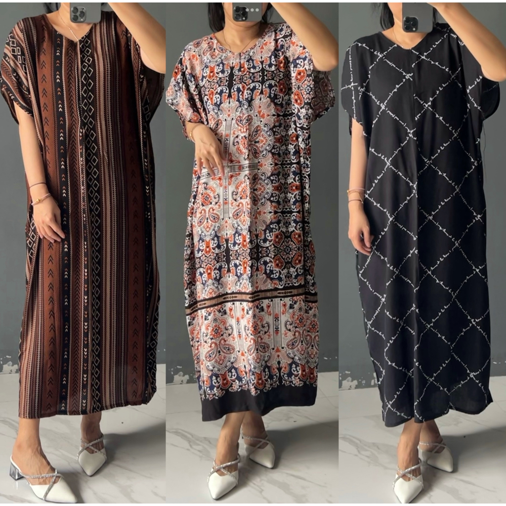 Jual Daster Hommy Kallyoutfit Baju Terusan Panjang Rayon Dress Adem ...