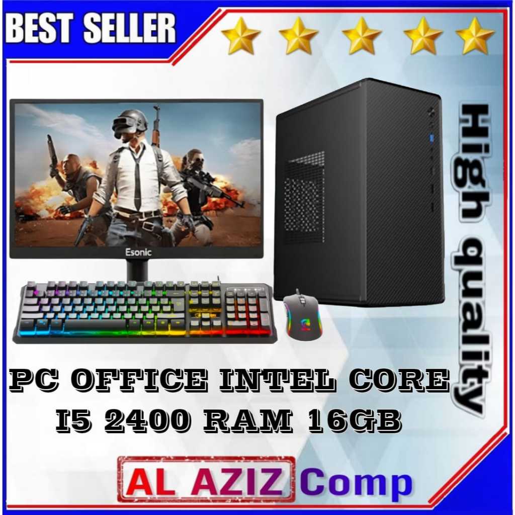 Jual PC Rakitan Fullset Siap Pakai Intel Core i5 2400 RAM 16gb SSD 256gb Monitor 24 Inci Wi Fi ...