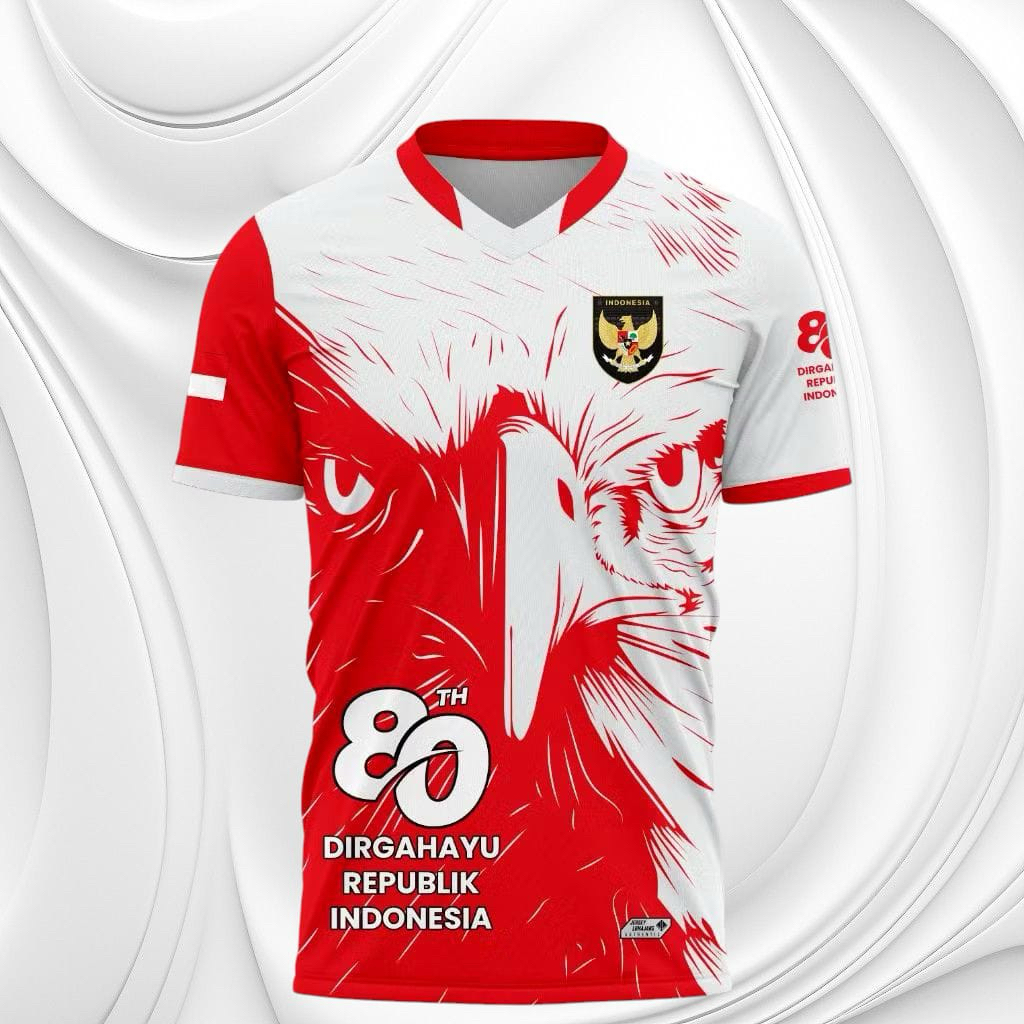 Jual baju kaos jersey garuda timnas indonesia dirgahayu 80 tahun 2025 merah putih | Shopee Indonesia