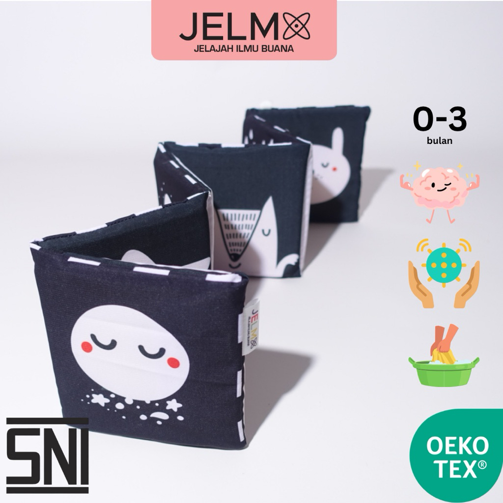 Jual JELMA High Contrast Soft Book Newborn Baby Tummy Time | Buku ...