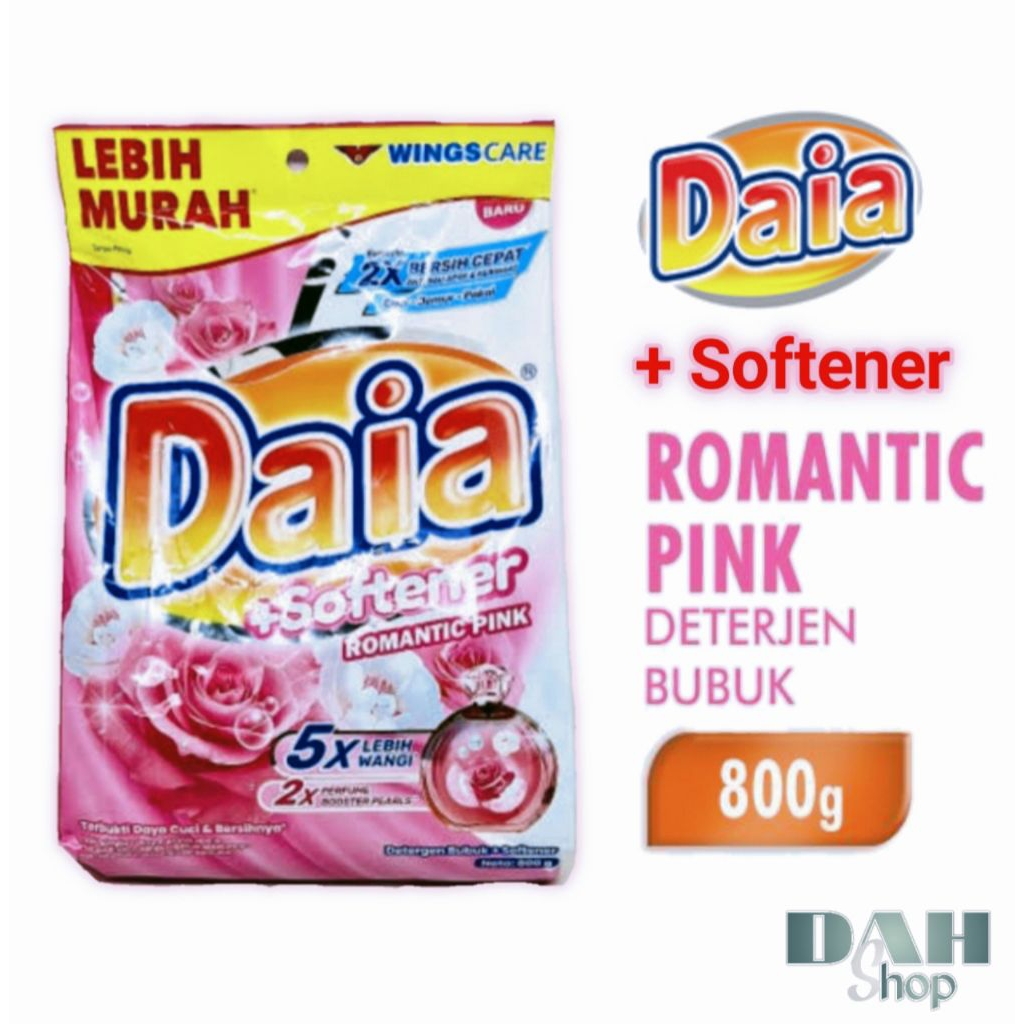 Jual DAIA DETERGEN BUBUK SOFTENER ROMANTIC PINK 800 g | Shopee Indonesia