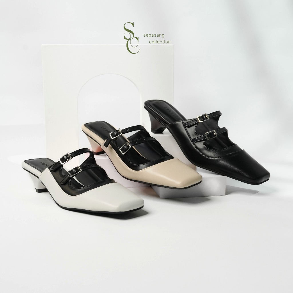 Jual SEPASANG COLLECTION Tenxi Mules Wanita Heels Hak 3 Cm | Shopee ...