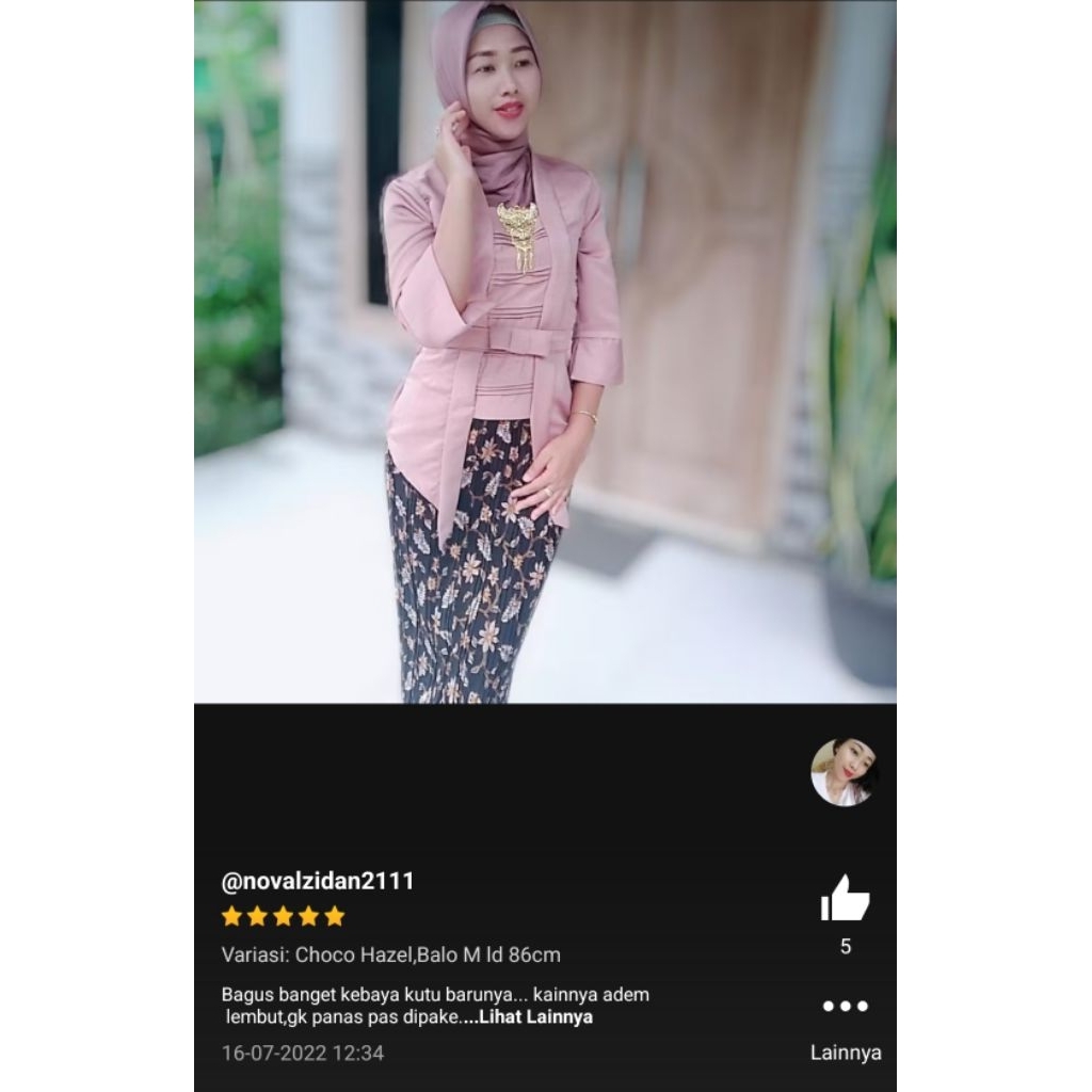Jual Atasan Kebaya Kutubaru Kartini Polos Katun Baloteli ...