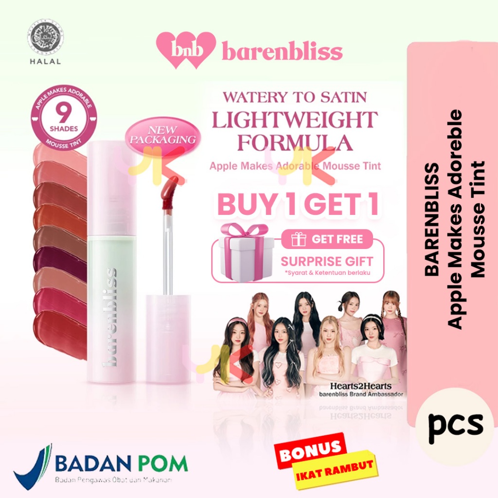 Jual BNB barenbliss Apple Makes Adorable Mousse Tint Lip Mousse Tint ...