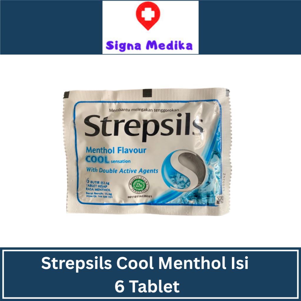 Jual Strepsil Cool Menthol isi 6 Tablet ( Permen Pelega Tenggorokan ...