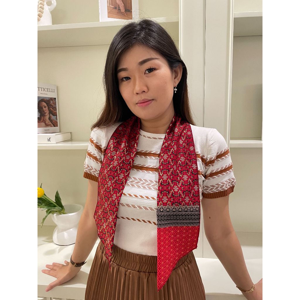Jual Syal Batik Bunga Merah Putih natal christmas | Shopee Indonesia
