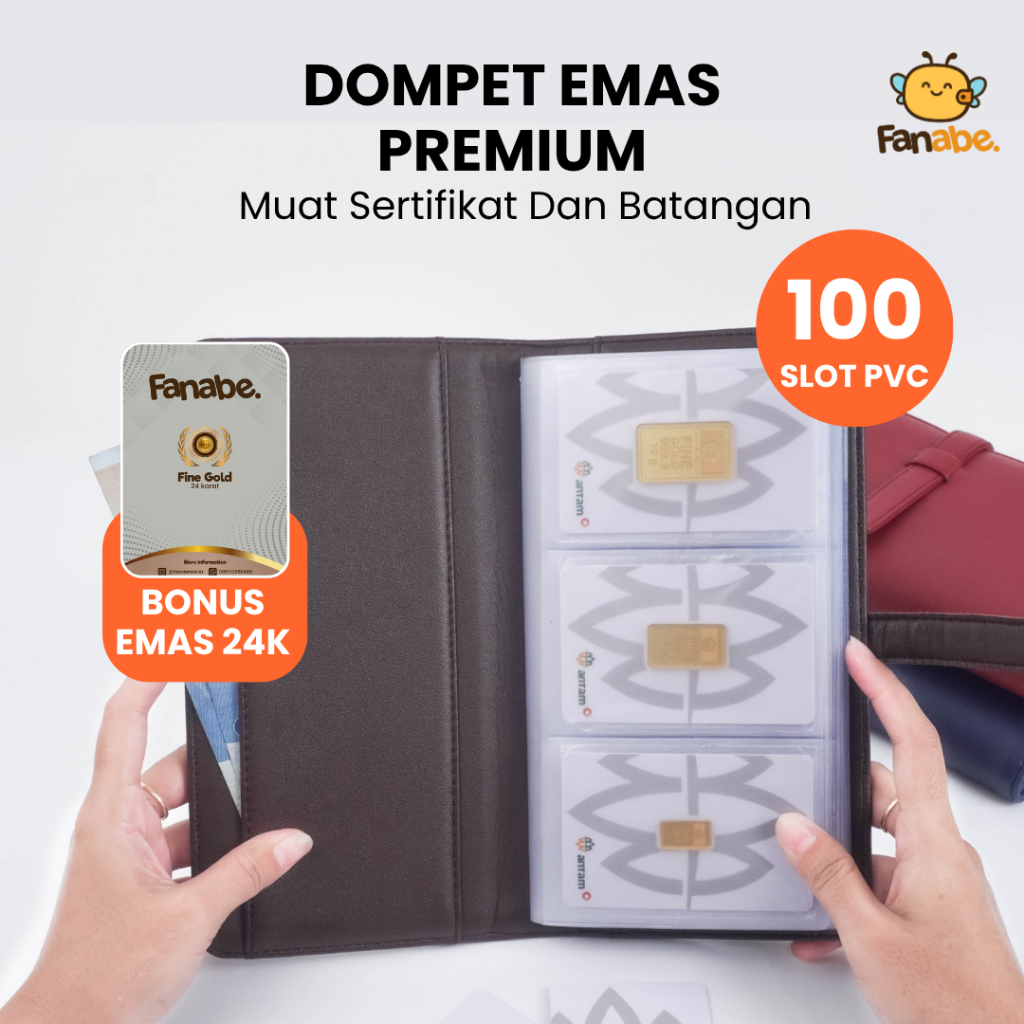 Jual Fanabe - Dompet Emas Antam Kartu 100 Slot PVC | Dompet Penyimpanan ...
