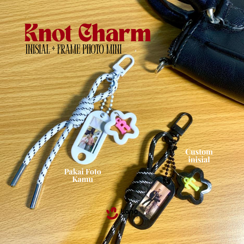 Jual LANA SMILES | Bag charm Knot + inisial + foto | Gantungan Kunci ...