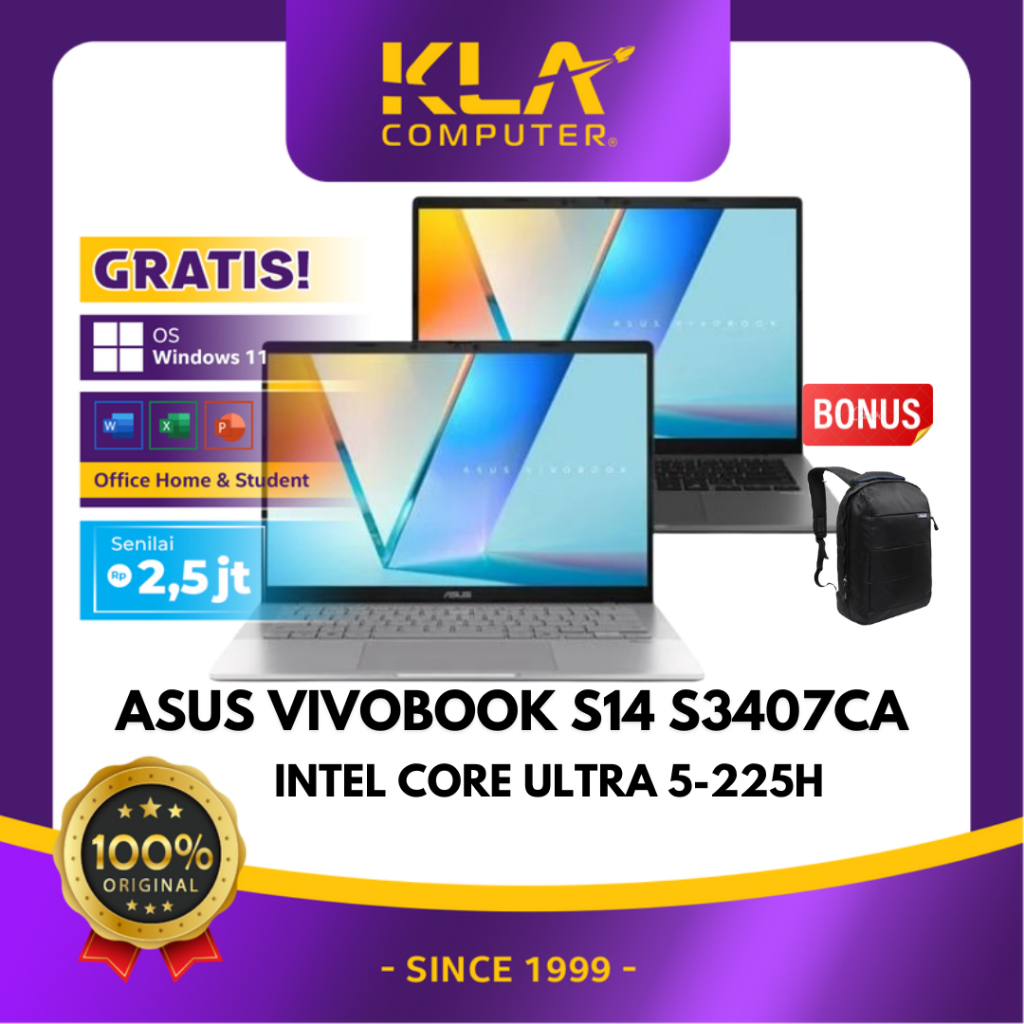 Jual Asus Vivobook S14 S3407CA/ Intel Core Ultra 5-225H/16GB/1TB SSD/14 ...