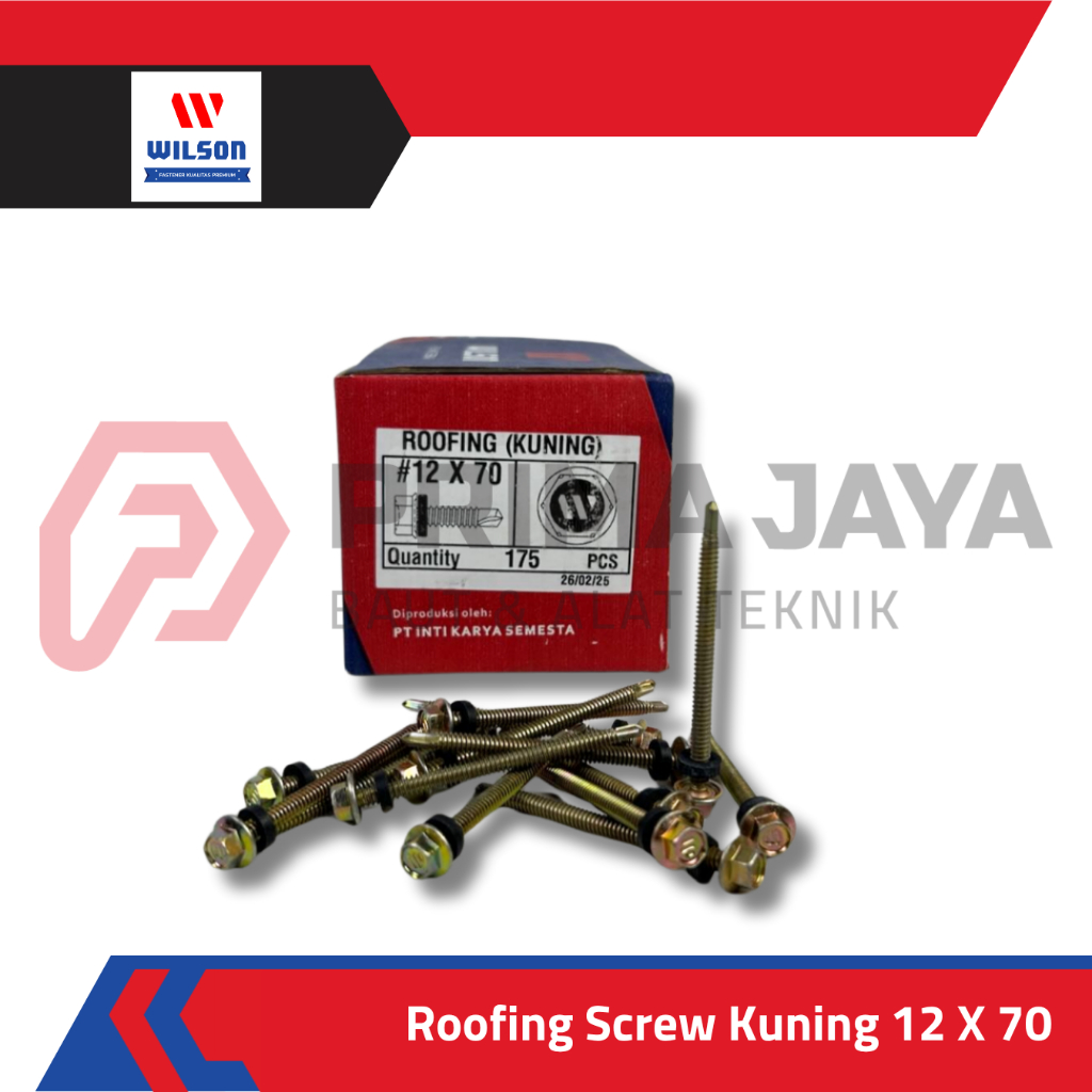 Jual (1 BOX 175 PCS) ROOFING SCREW KUNING / BAUT ATAP / SEKRUP ATAP 12 ...