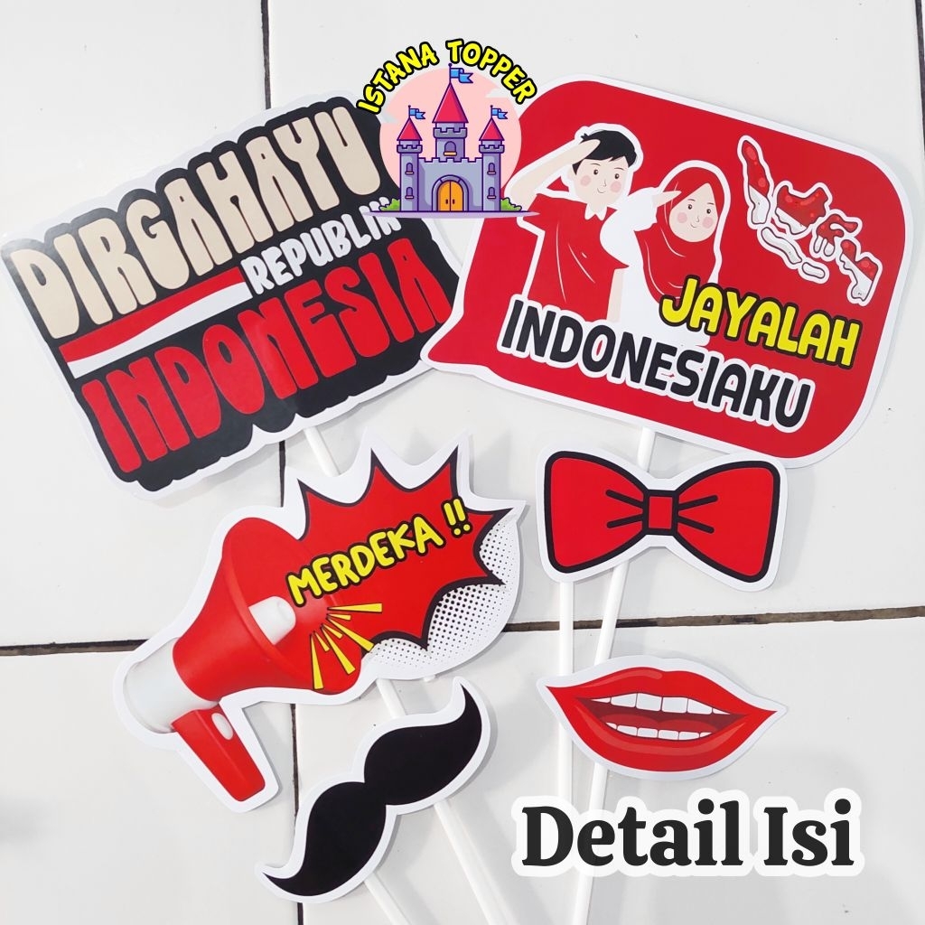 Jual PHOTOBOOTH KEMERDEKAAN / Isi 12Pcs / PhotoProps 17an / 17 Agustus ...