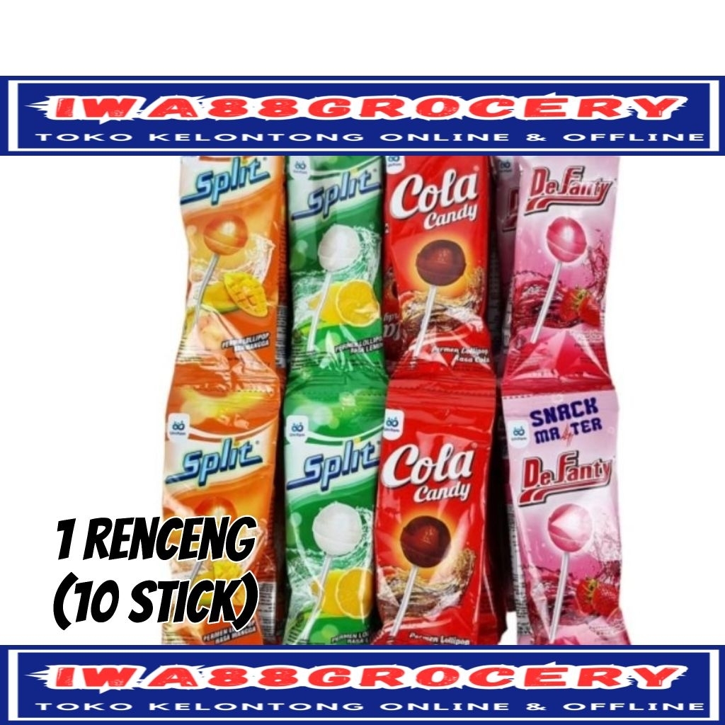 Jual Unifam permen loly pop 10sachet cola de fanty split | Shopee Indonesia