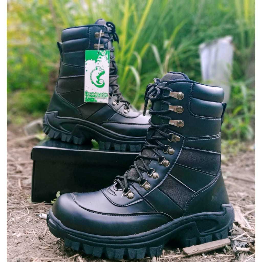 Jual Sepatu Safety Boots Pdl TNI POLRI SECURITY TACTICAL UJUNG BESI ...