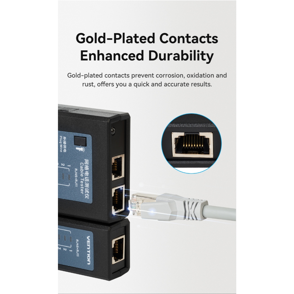 Jual Vention Manual LAN Cable Tester Black KEF - RJ45 RJ11 Ethernet ...