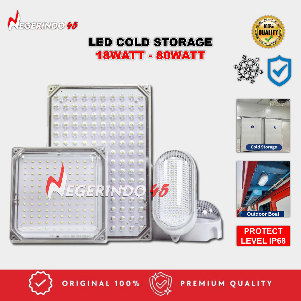 Jual LAMPU LED COLD STORAGE 18 30 80 WATT WATERPROOF LAMPU RUANG ...