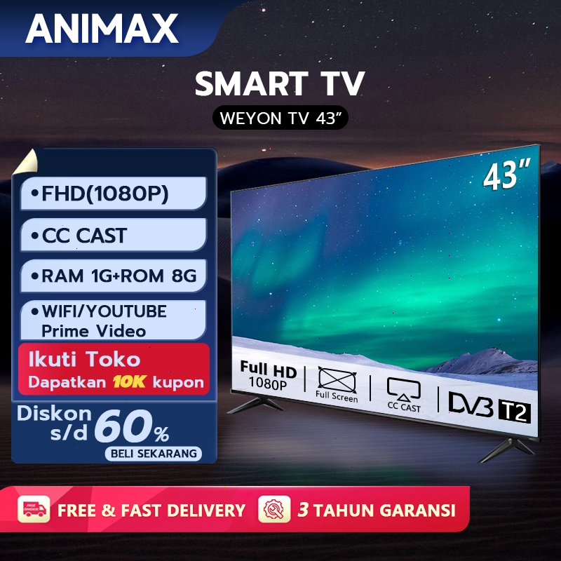 Jual Animax Smart TV 43 Inch Android TV 32 Inch 43 Inch Digital TV LED 43 Inch FHD Youtube-Web ...