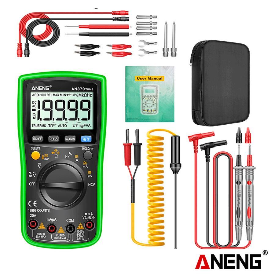 Jual (Paket A) Aneng AN870 Pro Digital Multimeter 19999 Counts True Rms ...