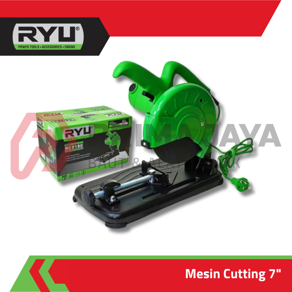 Jual MESIN CUTTING / POTONG BESI / CUT OFF MACHINE 7" 900 W RCO180 RYU ...