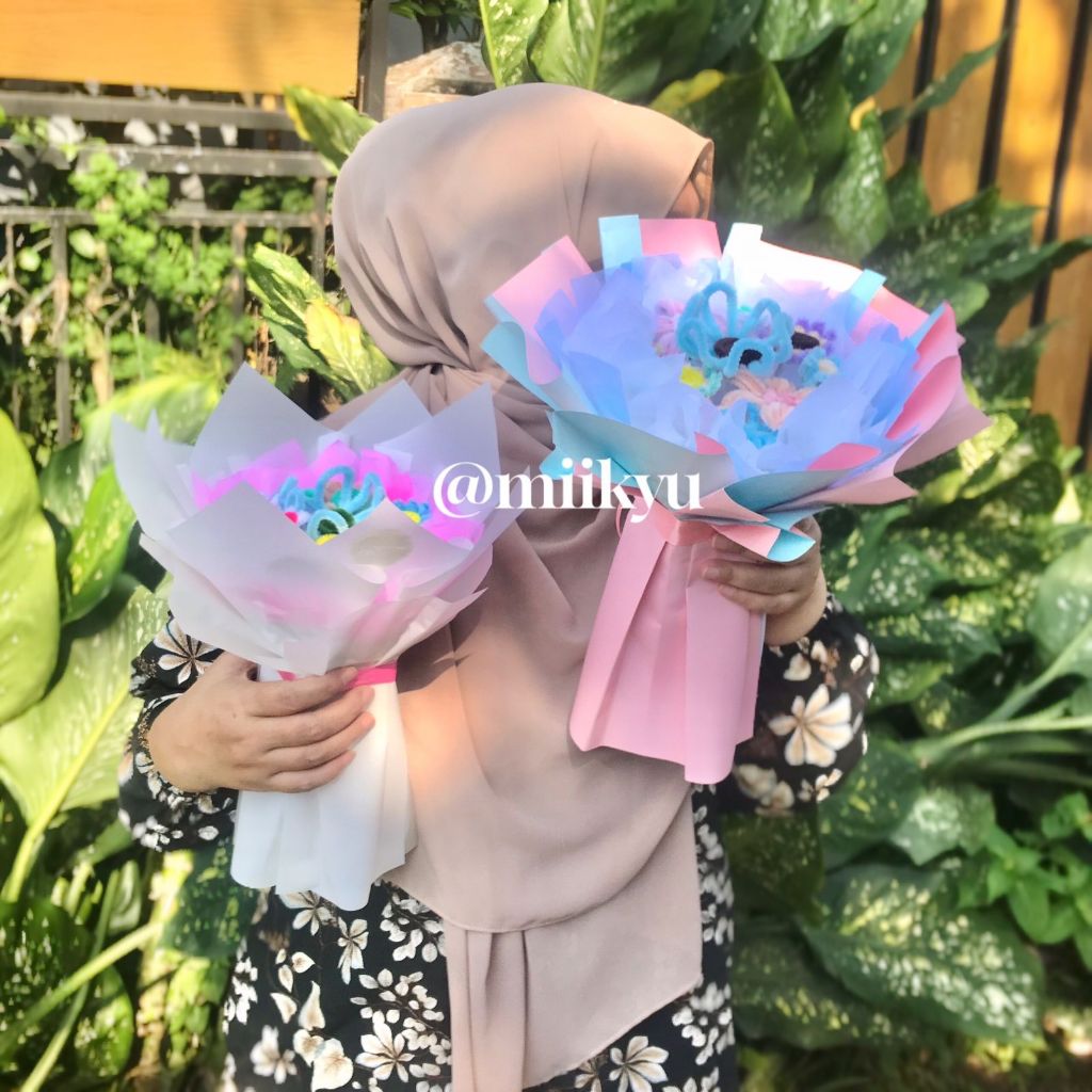 Jual BUKET BUNGA KAWAT BULU|Round Bouquet Flower|Buket Bunga Wisuda ...