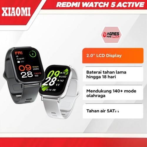 Jual Xiaomi Redmi Watch 5 Active | 2.0" LCD Display | Mendukung 140 ...