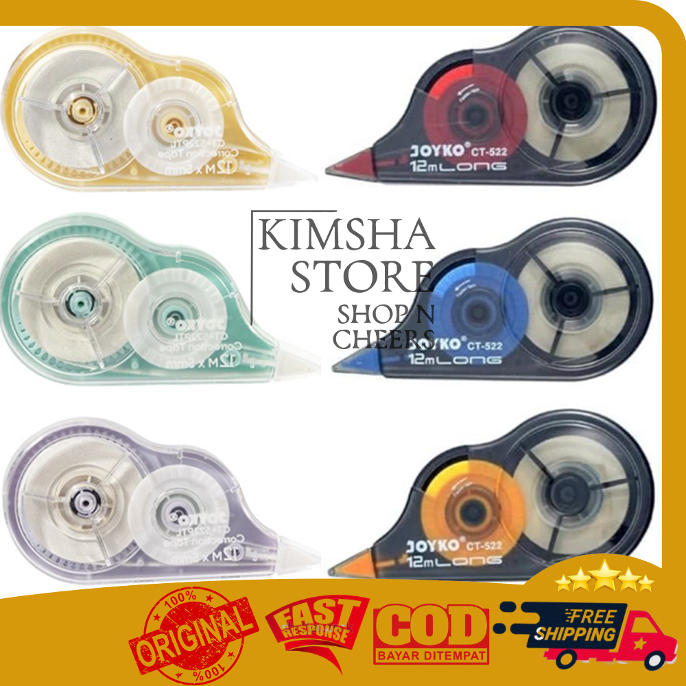 Jual Correction Tape 12m x 5mm Joyko CT-522PTL CT-522 Pita Koreksi Tipe ...