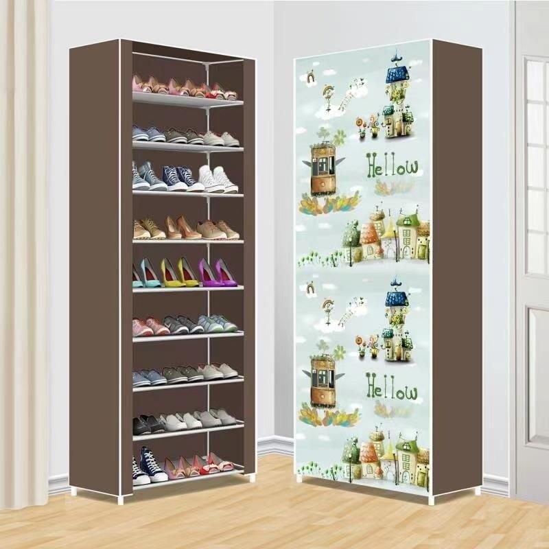 Jual Rak Sepatu 10 Tingkat 9 Susun Rakitan Lemari Sandal Penutup ...