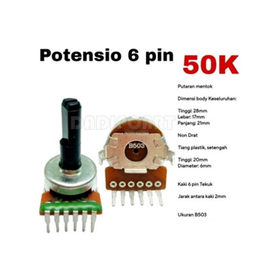 Jual POTENSIO 6PIN POLYTRON Kaki TEKUK AS PANJANG ORIGINAL POTENSIO ...