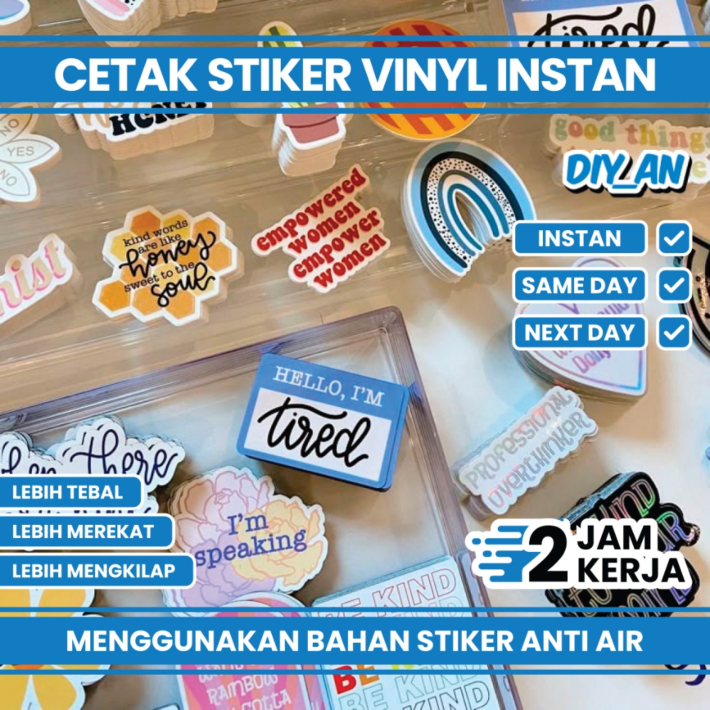 Jual CETAK STICKER VINYL CUSTOM GLOSSY DAN MATTE FREE CUTTING DIECUT ...