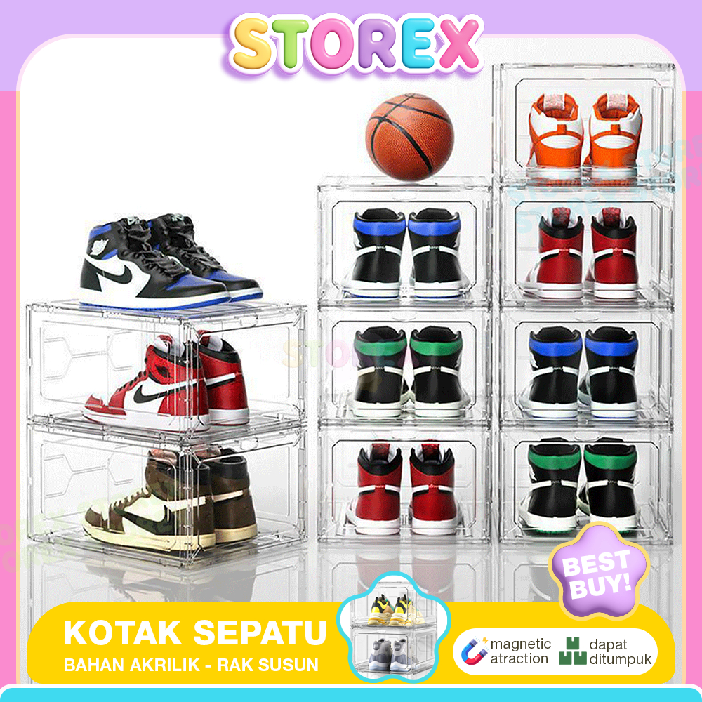 Jual Storex Kotak Sepatu Transparan Rak Sepatu Acrylic Box Sepatu ...