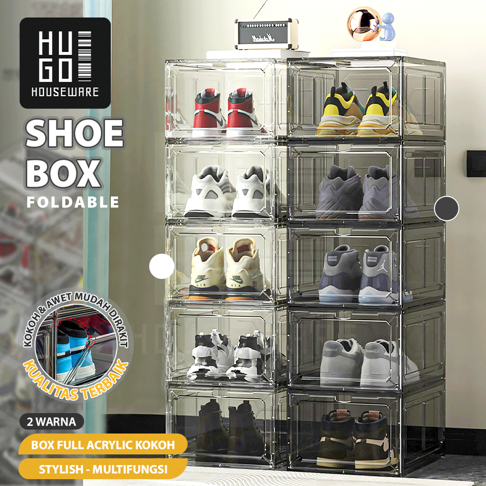 Jual HugoHouseware Rak Sepatu Transparan Kotak Sepatu Acrylic Box ...