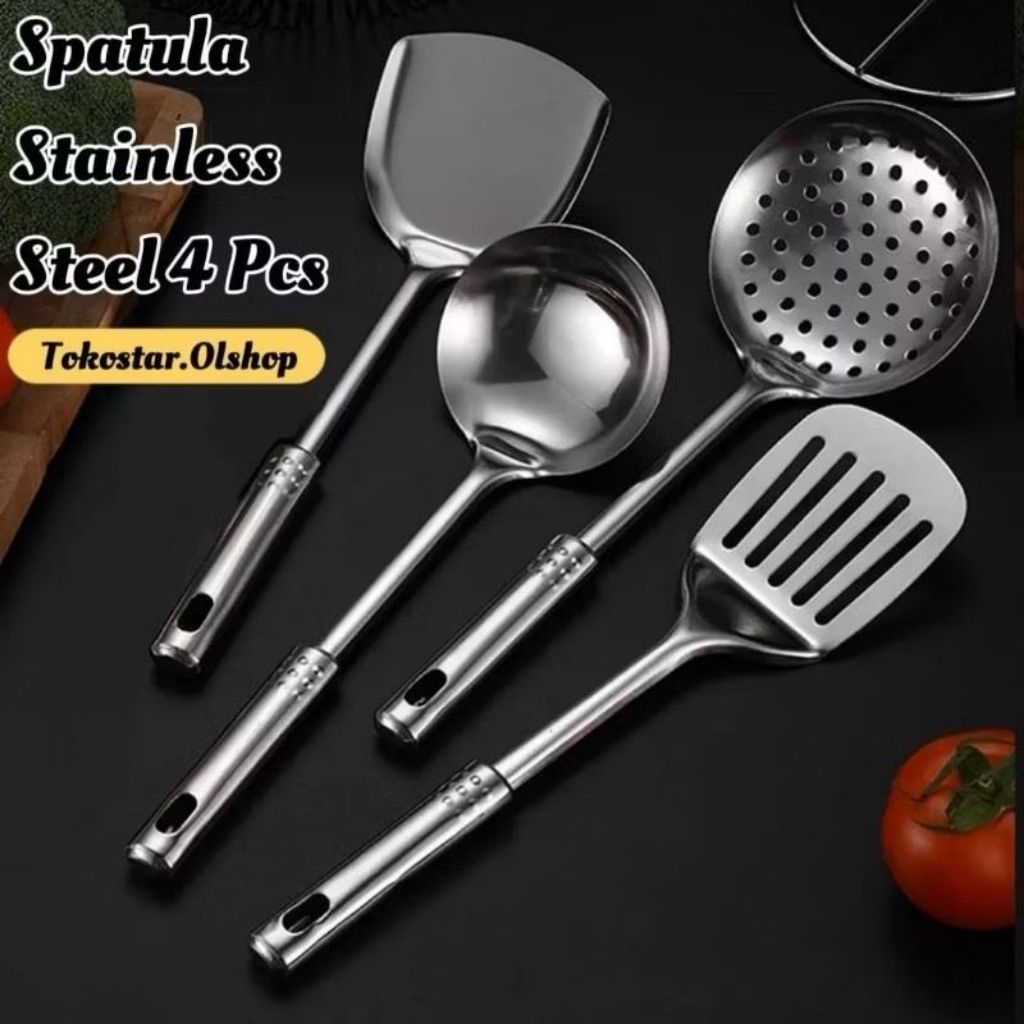 Jual Spatula Set Stainless 4 In 1 Sodet Stainless Sutil Set isi 4 Set ...