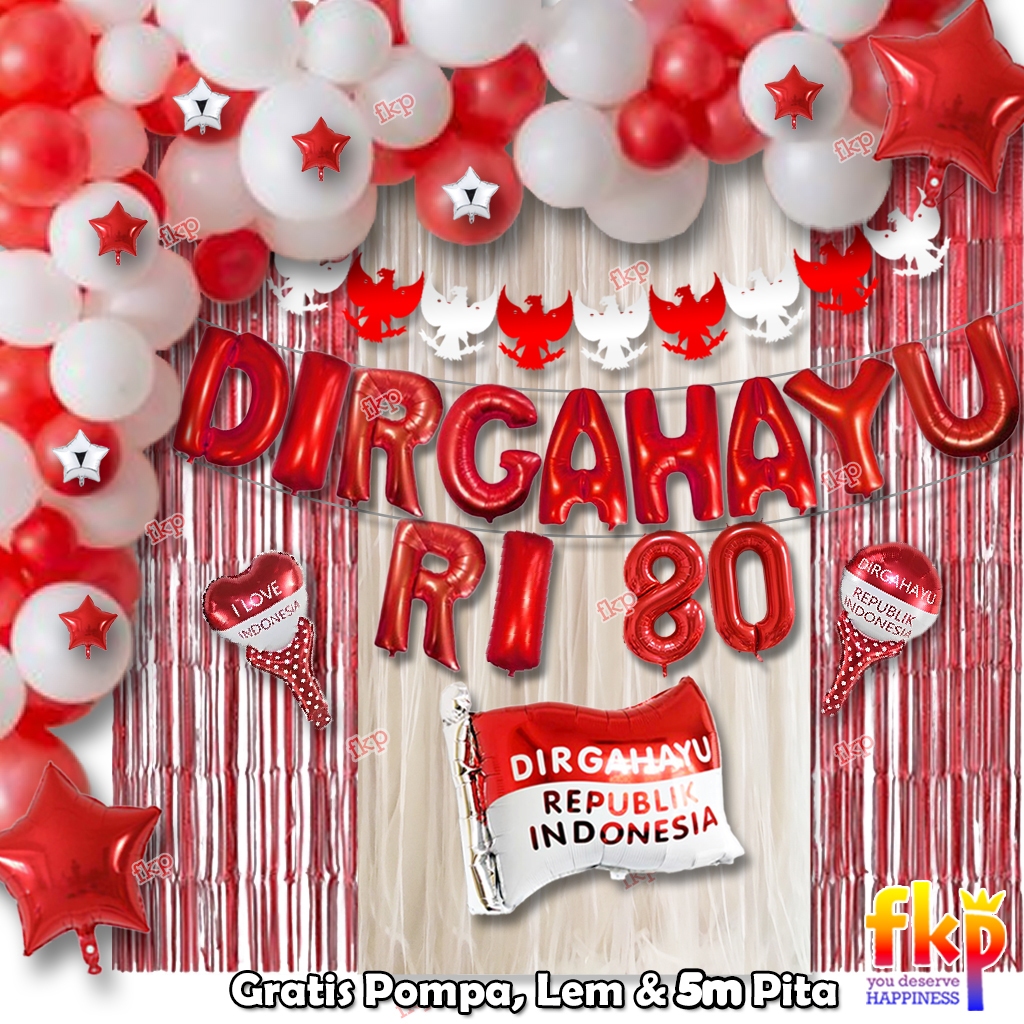 Jual FUN KIDS PARTY Paket Dekorasi B Dirgahayu Garland Balon HUT RI ...