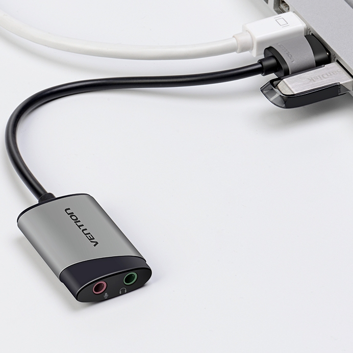 Jual Vention Sound Card USB 1 Port Eksternal Jack Audio 3.5mm CTIA OMTP ...