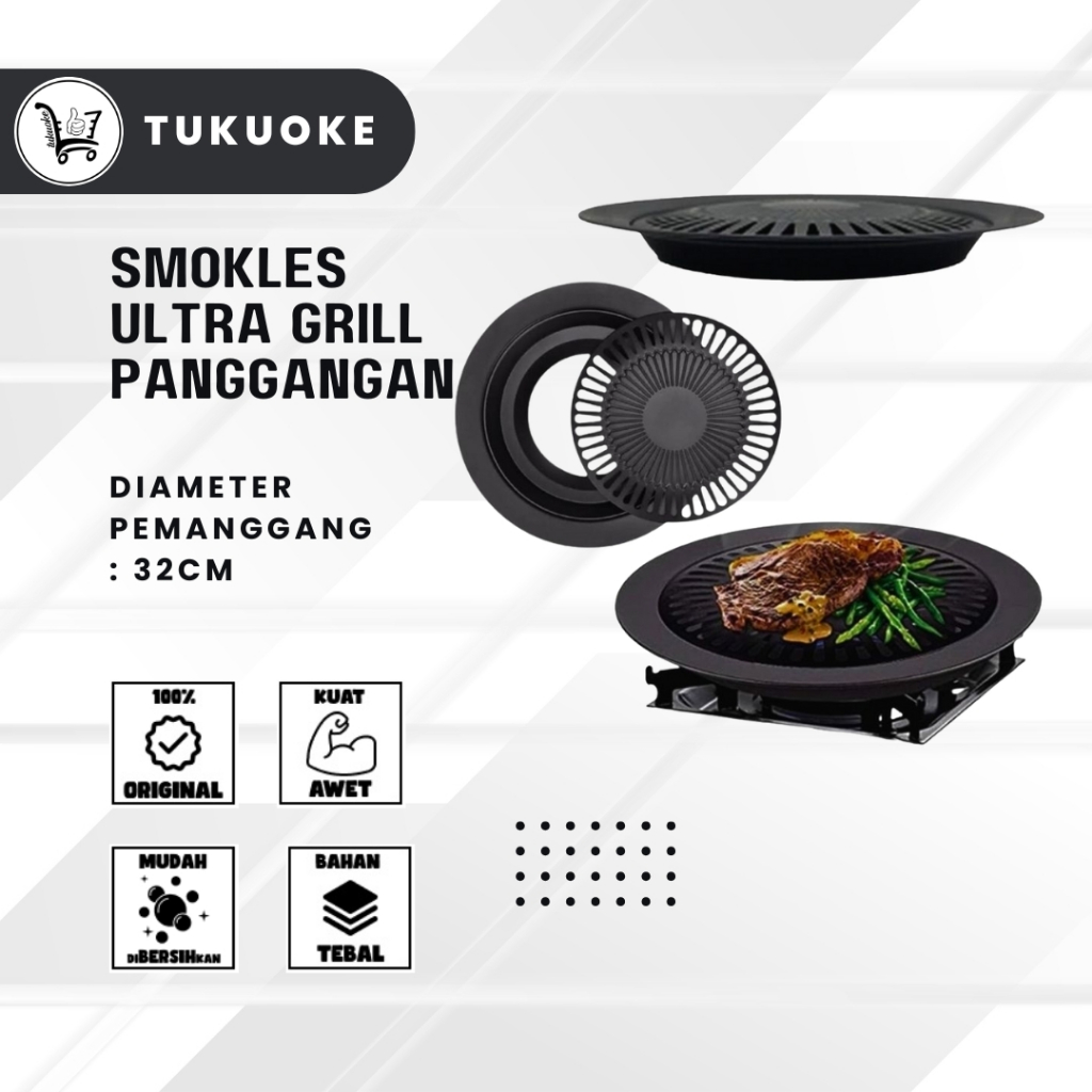 Jual SMOKLES ULTRA GRILL PANGGANGAN 32 CM ROASTER GRILL MAGIC ALAT ...