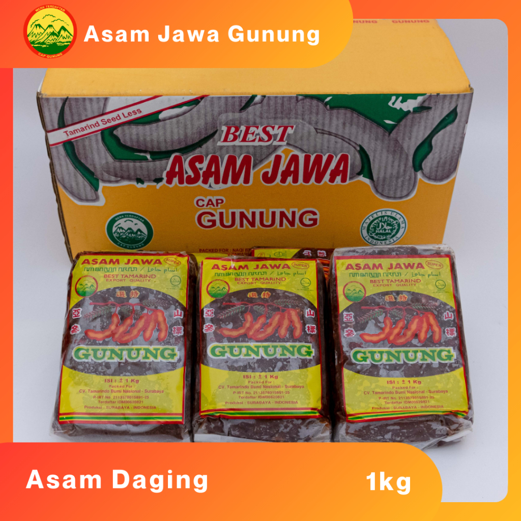 Jual ASAM JAWA ASAM TANPA BIJI ASAM DAGING CAP GUNUNG KEMASAN 1KG ...
