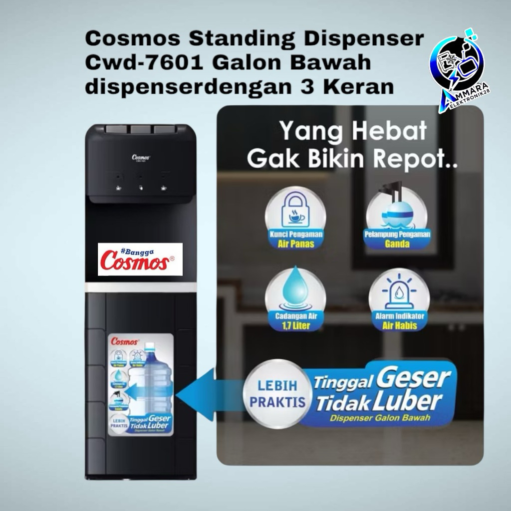 Jual Cosmos Standing Dispenser Cwd-7601 Galon Bawah DISPENSER GALON ...