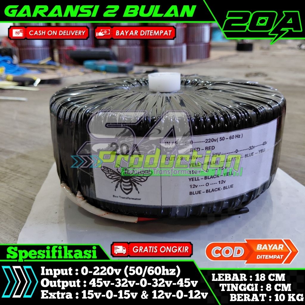Jual Trafo Toroid donat Murni 20A ct 45v 32v | Shopee Indonesia